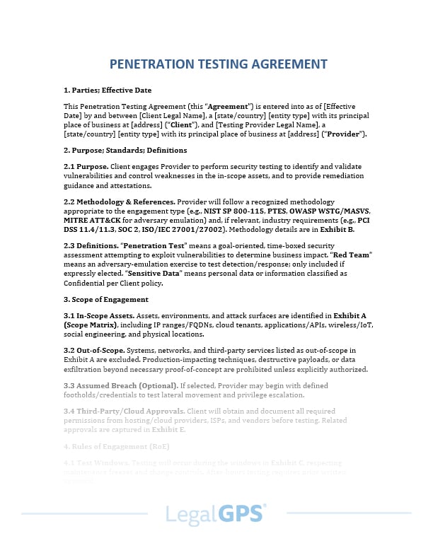 Penetration Testing Agreement