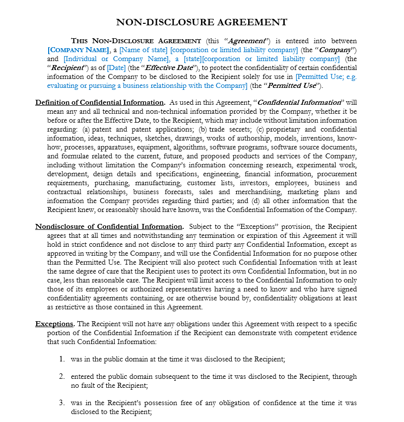 NDA Template
