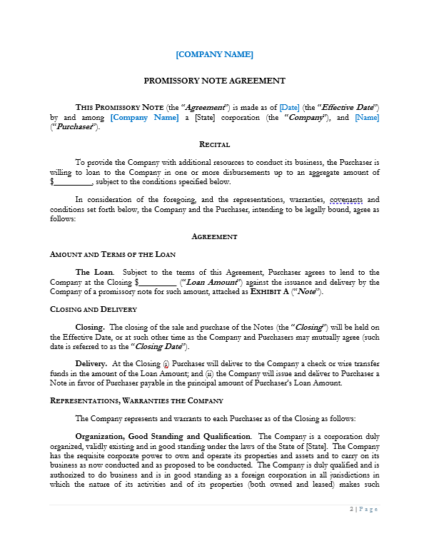 Virginia Promissory Note