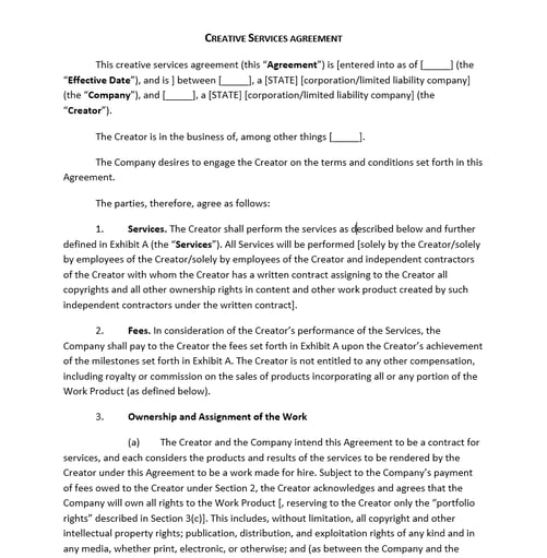 Creative Services Agreement
