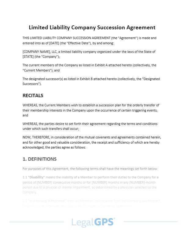 LLC Succession Agreement