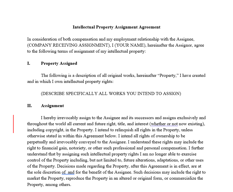 Intellectual Property Assignment Agreement Intellectual Property Assignment Agreement